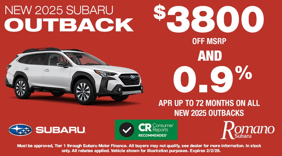 Special APR on New 2025 Subaru Outbacks | Romano Subaru Specials ...